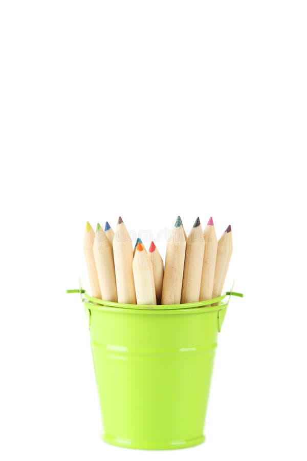 Green bucket stock image. Image of pencil, drawing, instrument - 54787217