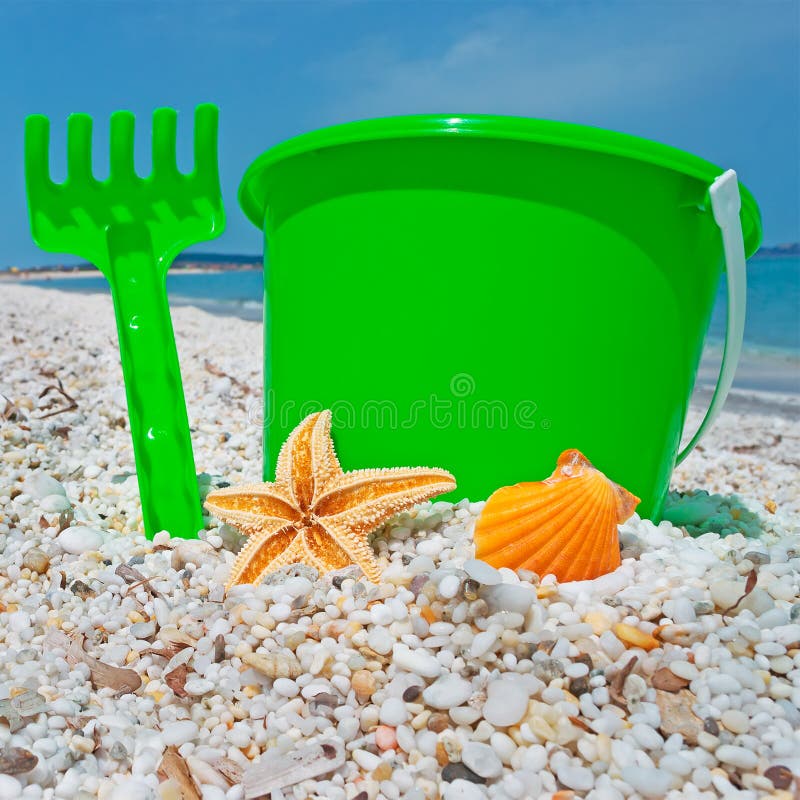 Bucket and spade stock image. Image of ocean, bucket - 34098709