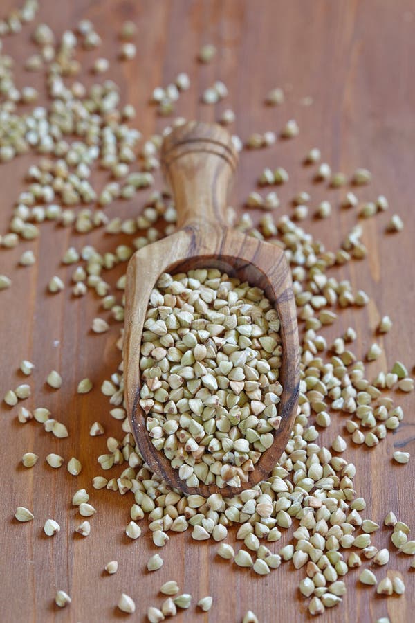 Green buckwheat stock image. Image of spoon, diet, dieting - 54556175