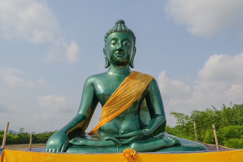 Green Buddha, Thailand stock image. Image of blue, statue - 31472677