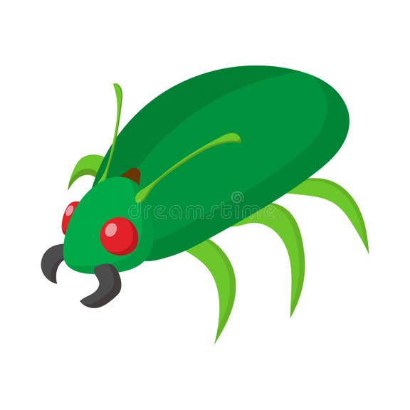 Green Bug Icon, Cartoon Style Stock Vector - Illustration of safety ...