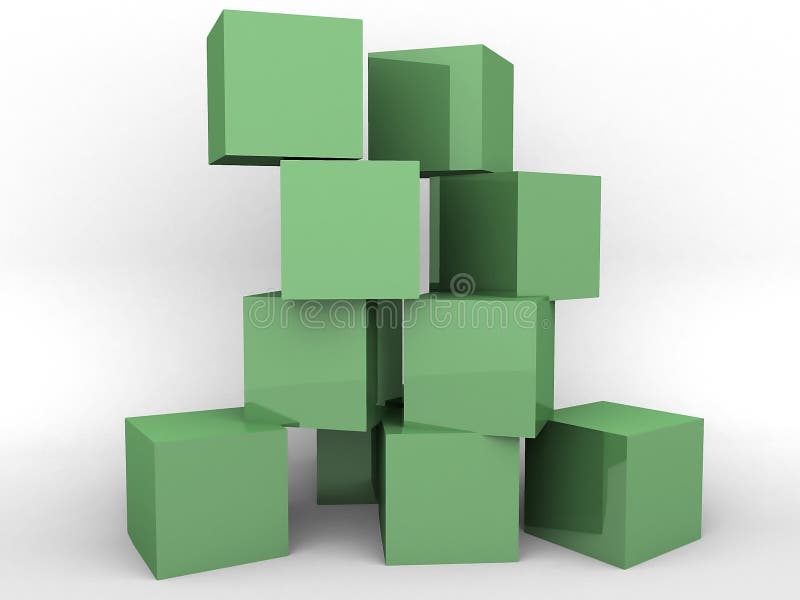 Green building blocks stock illustration. Illustration of render - 9675068