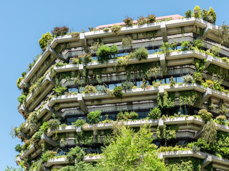 Green Building Facade Details in Barcelona Stock Photo - Image of urban ...