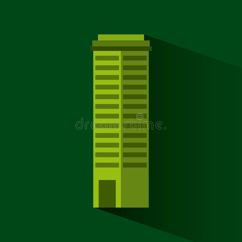 Green Building Isolated Icon Stock Illustration - Illustration of ...
