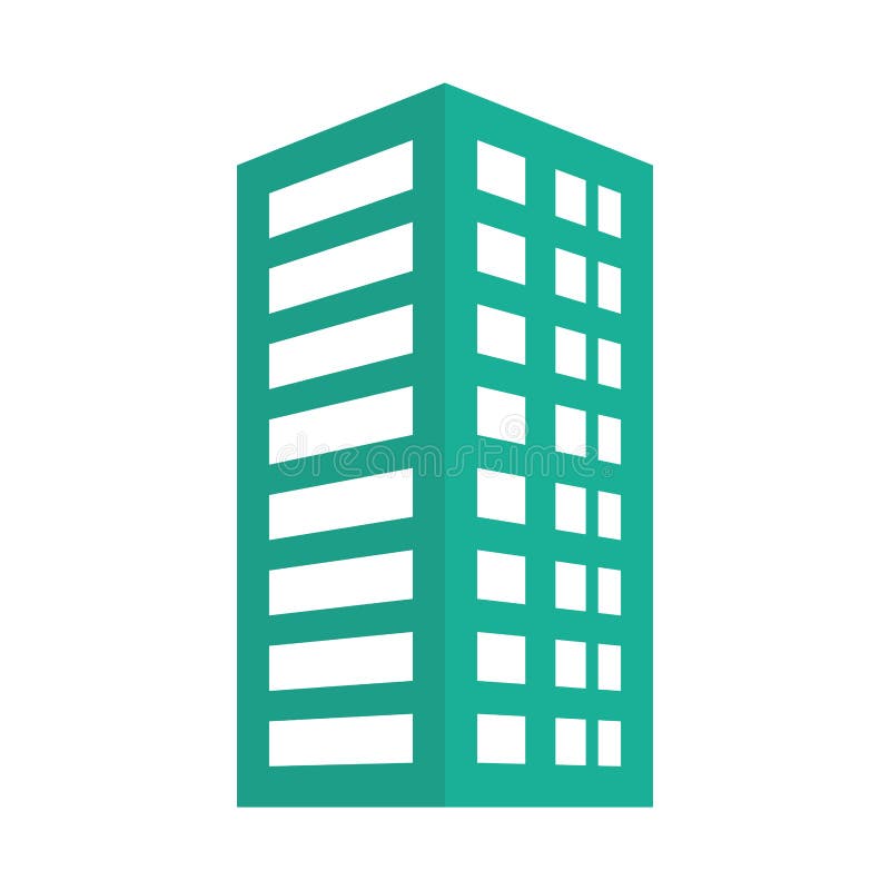 Green Building Line Sticker Image Stock Illustration - Illustration of ...