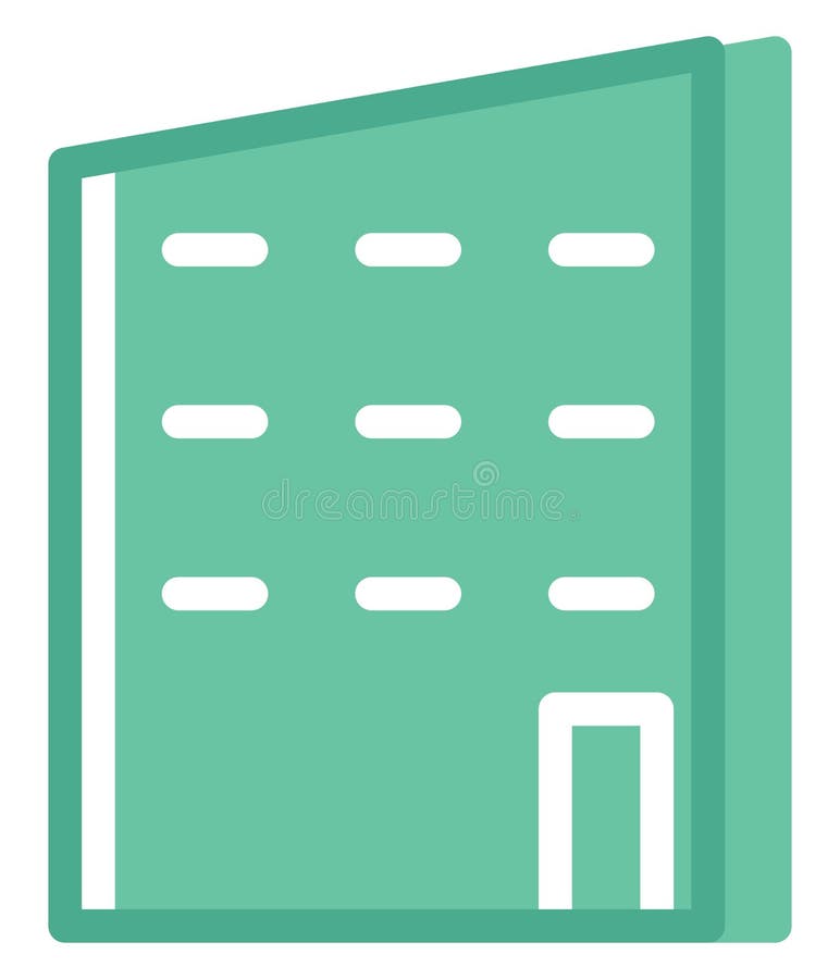 Green Building with Unique Roof, Icon Stock Vector - Illustration of ...