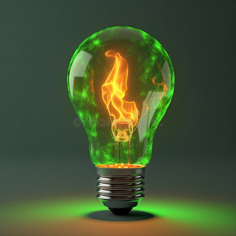 A Set of Green Energy Icons Arranged in a Top-down View Creating Using ...