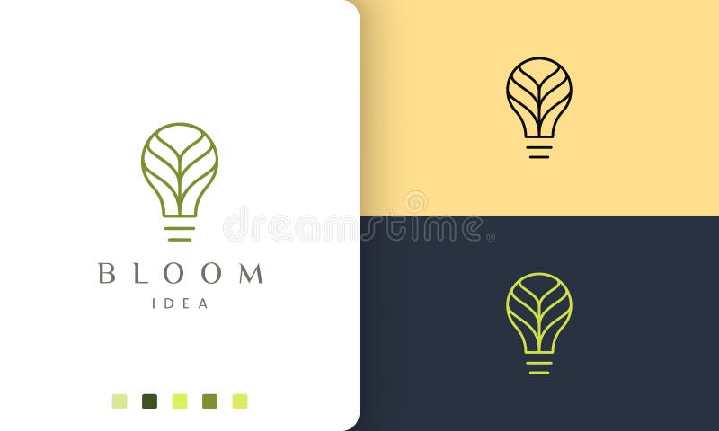Green Bulb Logo in Simple and Modern Style Stock Vector - Illustration ...