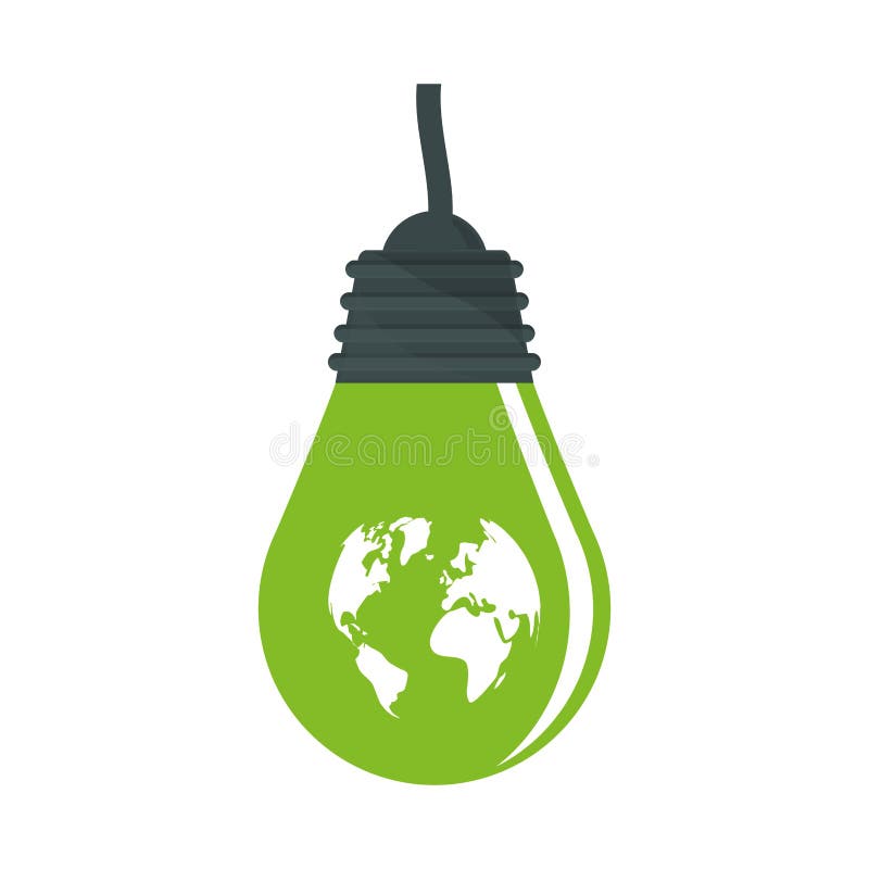 Green Bulb Planet Environmental Design Stock Illustration ...