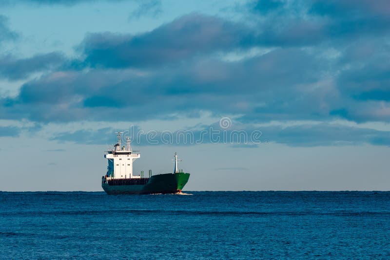 Green cargo ship stock image. Image of carrying, transport - 97445429
