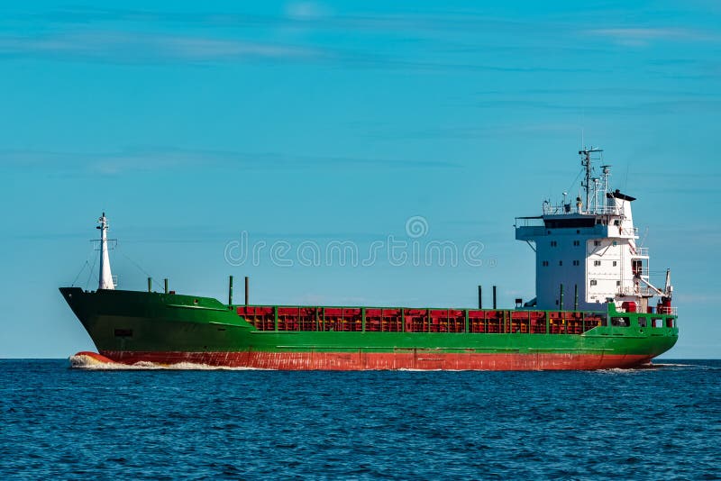 Green cargo ship stock photo. Image of transfer, services - 111837616