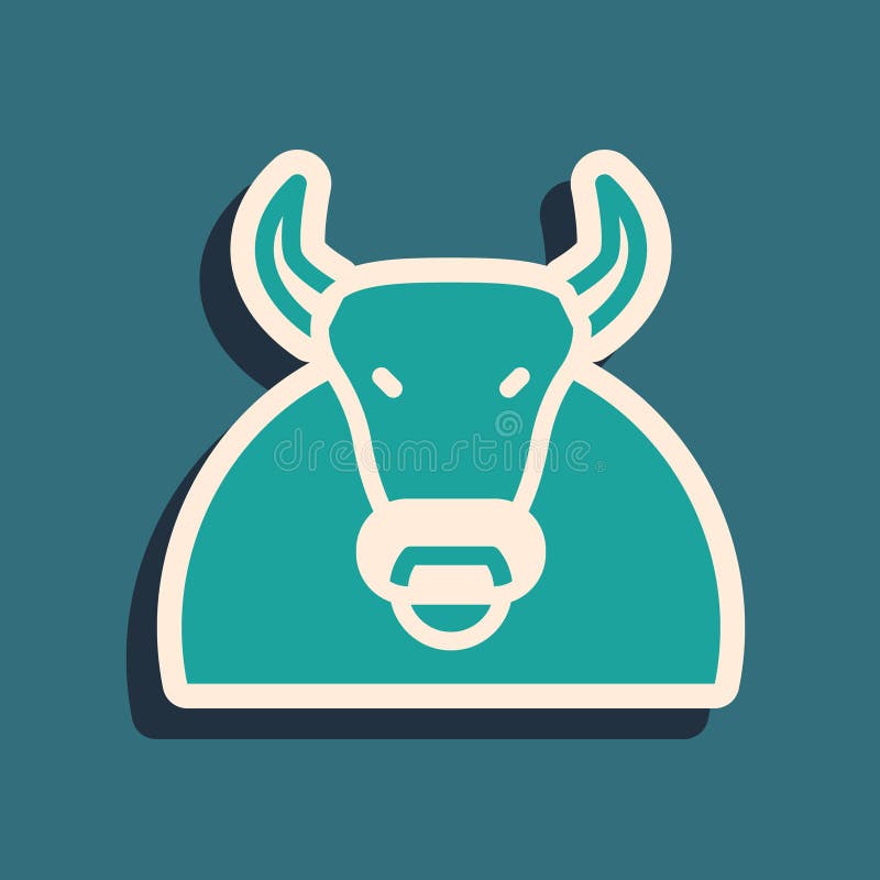 Green Bull Icon Isolated on Green Background. Spanish Fighting Bull ...