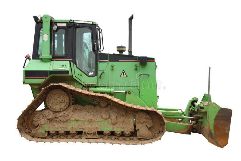 New Bulldozer side view stock image. Image of white, implement - 2238113