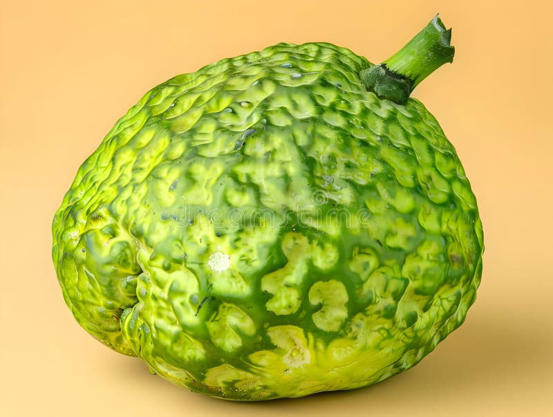 Green, Bumpy, and Wrinkled Fruit with a Stem - Realistic Photo Stock ...