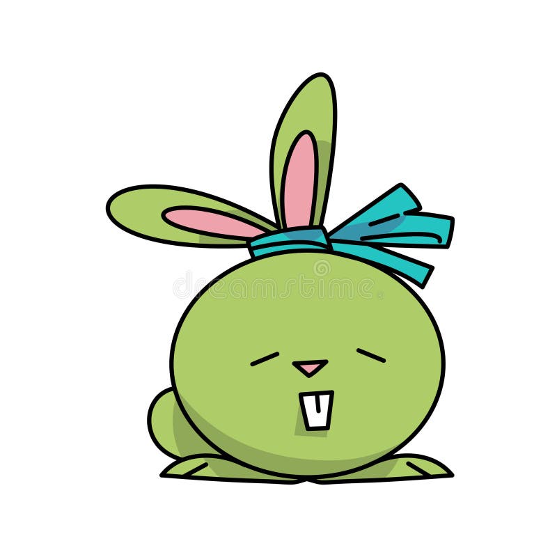 Green Bunny Resembling Easter Eggs Flat Vector Illustration Stock ...