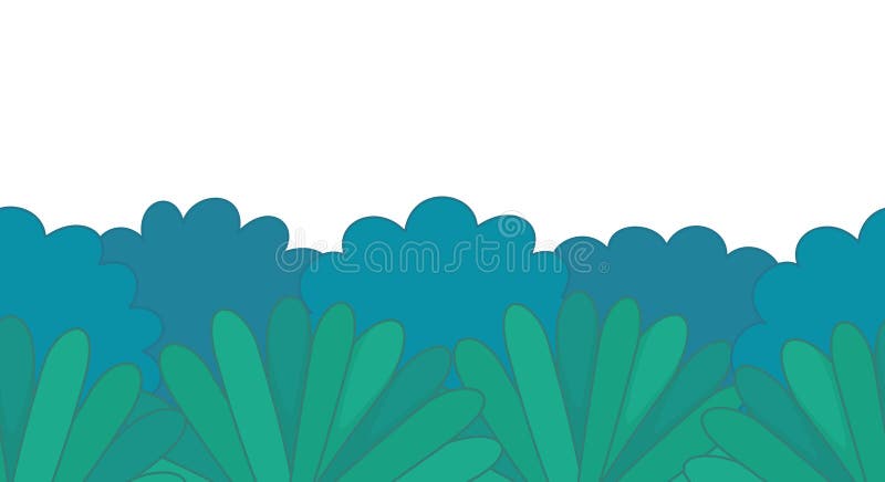 Green Bush with Grass Border Stock Vector - Illustration of border ...