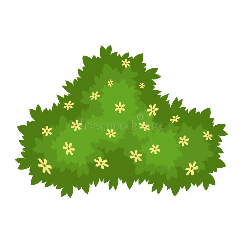 Green Bush with Flower Illustration Stock Vector - Illustration of ...