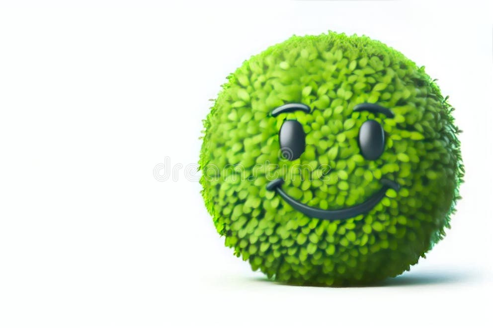 A Green Bush in the Form of a Smiling Smiley. Space for Text. Stock ...