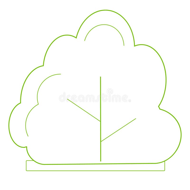 Green bush icon. Vector stock vector. Illustration of foliage - 196528062