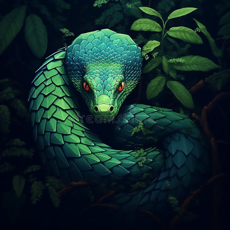 The green pit vipeR stock illustration. Illustration of trimeresurus ...