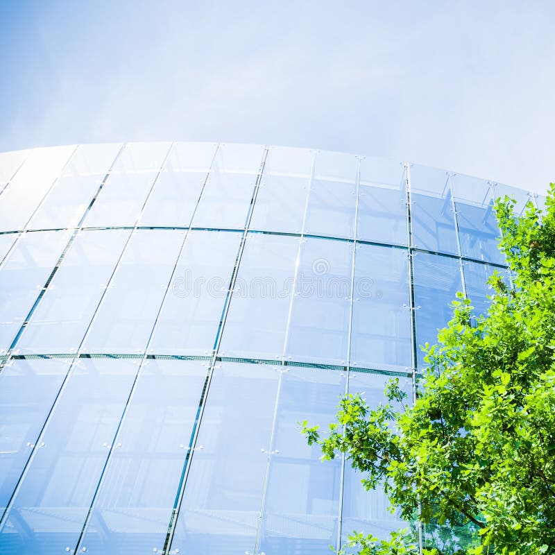 Green Business Office Building Stock Photo - Image of glass, window ...
