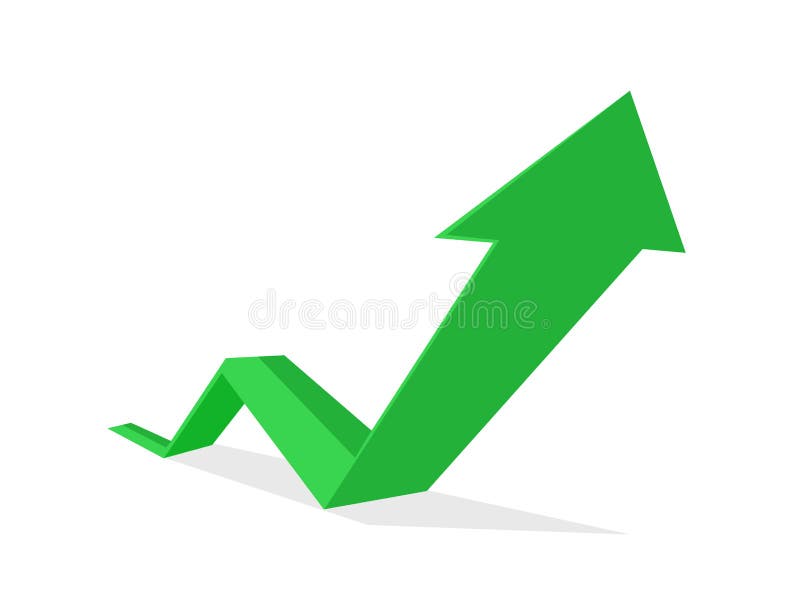 The Green Business Arrow is Going Up. Growth Concept Stock Vector ...
