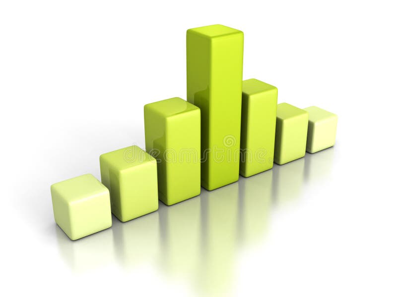 Green Bar Chart Business Growth with Rising Up Arrow Stock Illustration ...