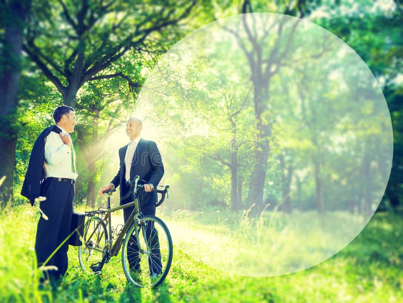 Green Business Businessmen Talking Environment Concept Stock Photo ...