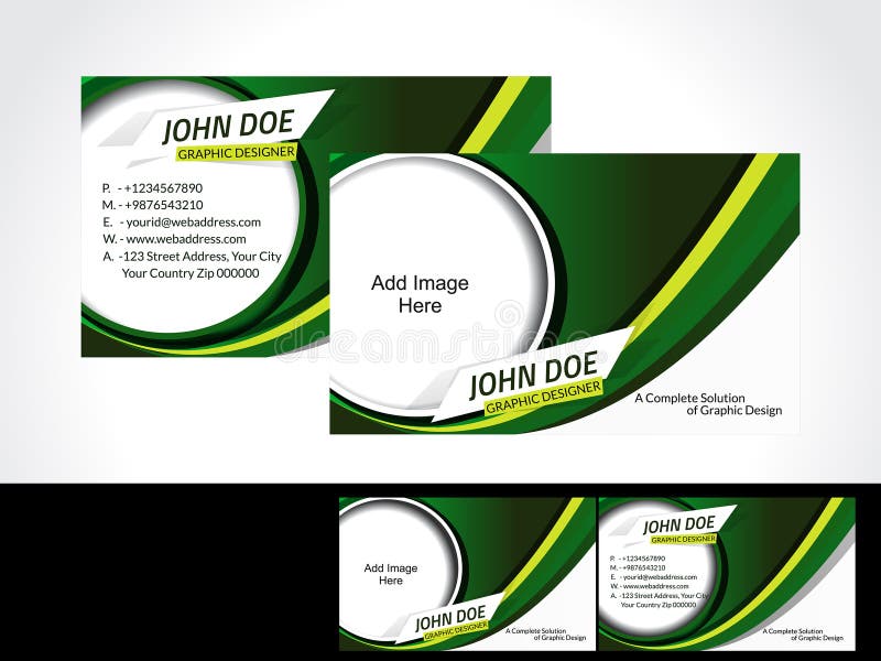 Green Business Card Design stock illustration. Illustration of design ...