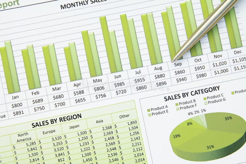Green Business Financial Chart Graph Stock Image - Image of company ...