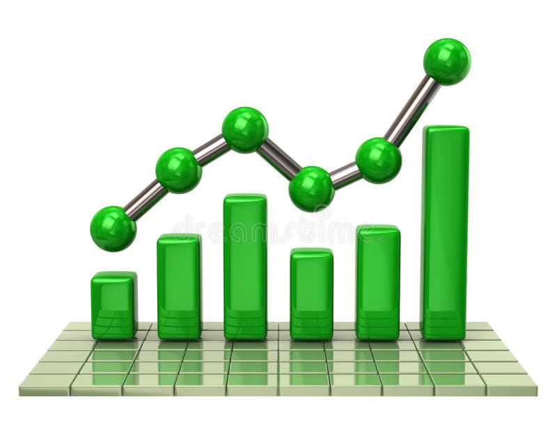Green Business Growth Chart Stock Illustration - Illustration of growth ...