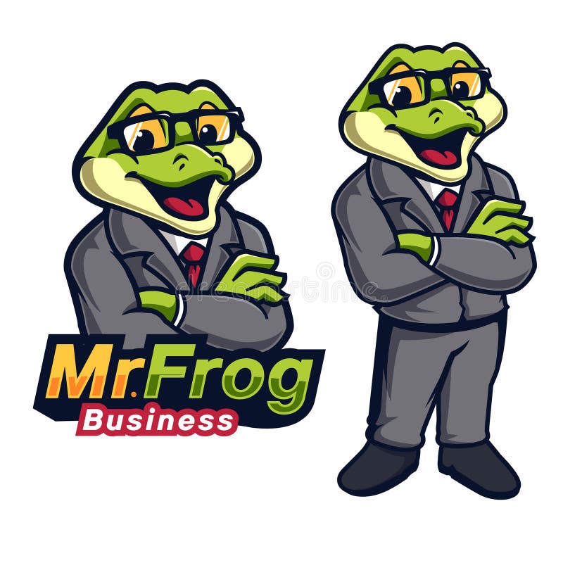 Green Business Partner Frog Mascot Logo Concept Stock Vector ...