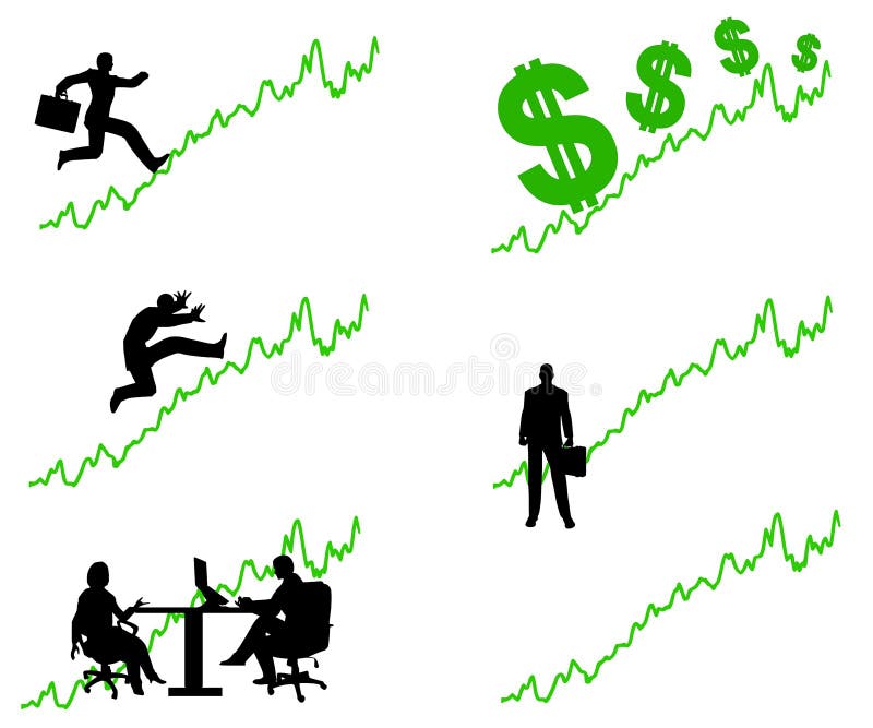 Green Business Profits Going Up Stock Illustration - Illustration of ...