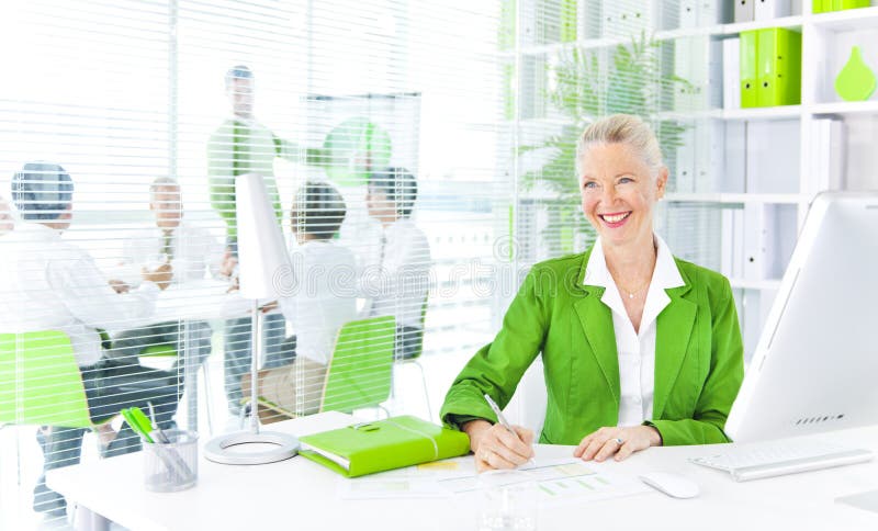 Green Business Teamwork Collaboration Office Concept Stock Photo ...