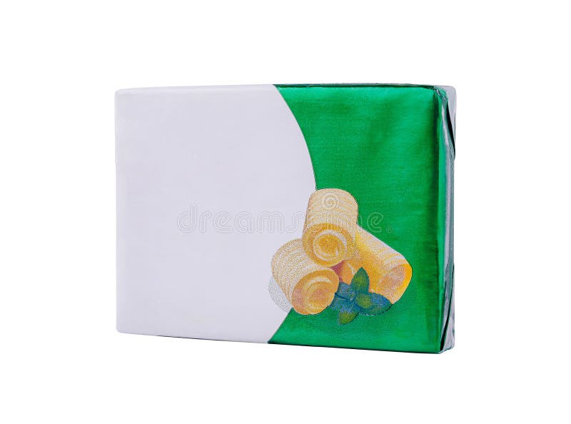 Green Butter Package Standing on White Background Stock Photo - Image ...