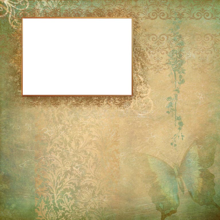 Green Butterfly Frame stock illustration. Illustration of decorative ...