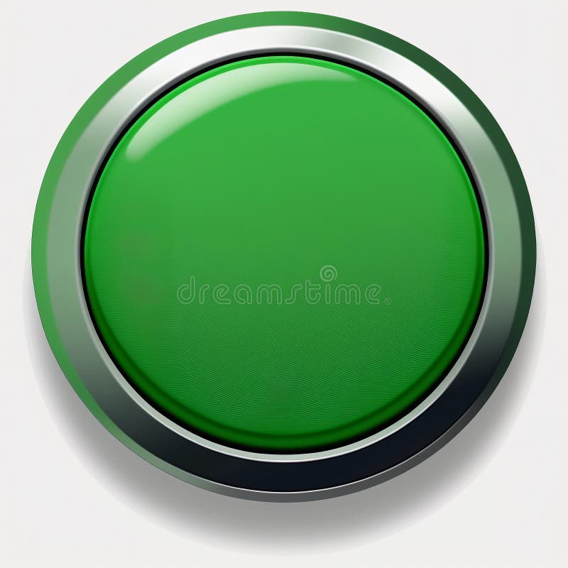 Green Button Isolated on White Background Stock Image - Image of glossy ...