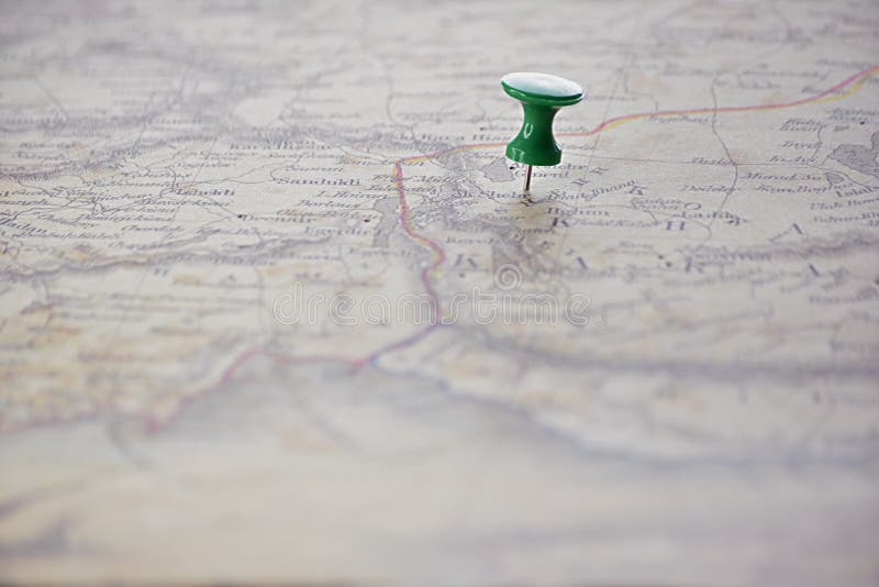 Green Button on the Map. Travel Marker Stock Image - Image of country ...