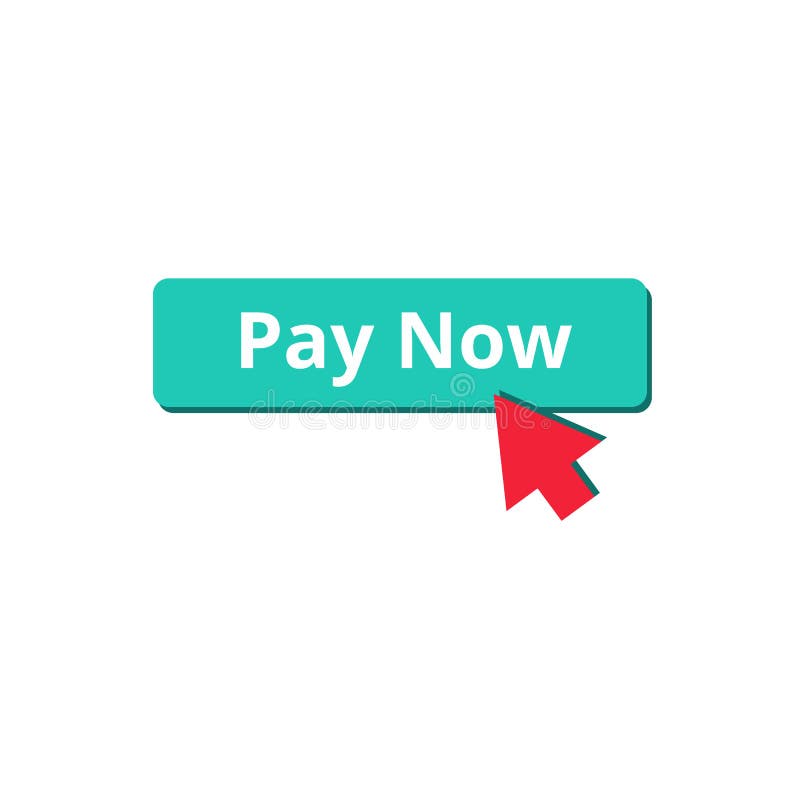 Green Button Pay Now and Red Cursor. Online Store Design Element. E ...