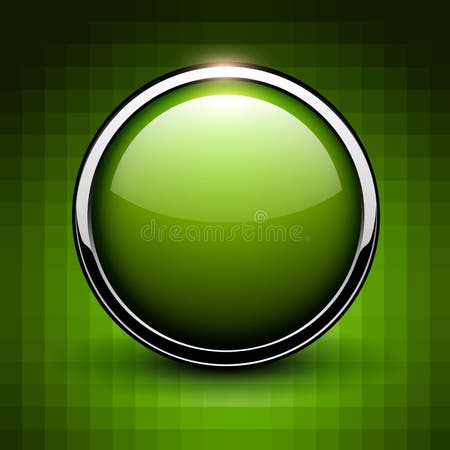 Green Button Shiny Metallic Stock Vector - Illustration of idea ...
