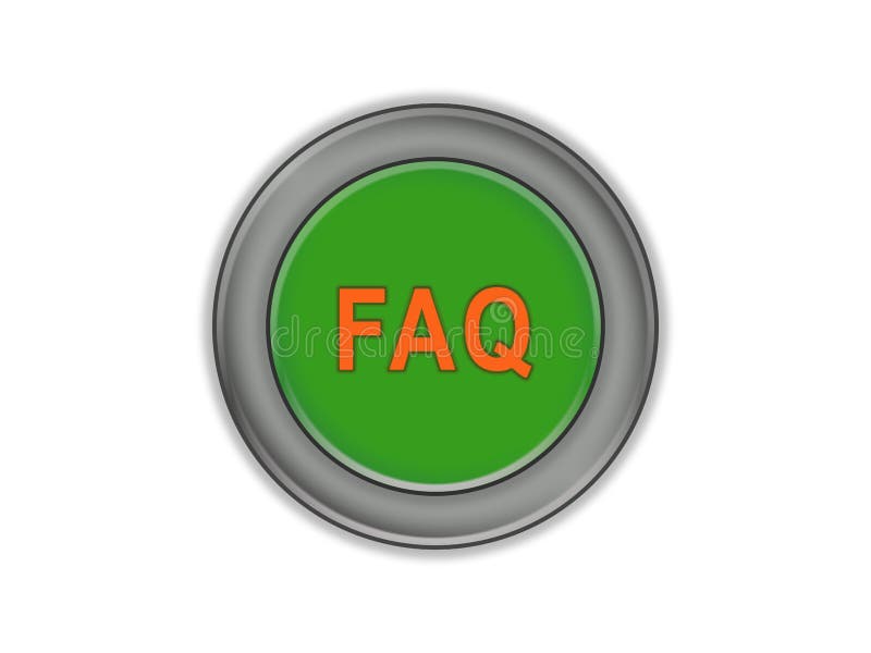 Bulk Green Button that Says FAQ, White Background Stock Illustration ...