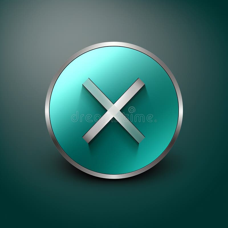A Green Button with an X on it Stock Illustration - Illustration of ...
