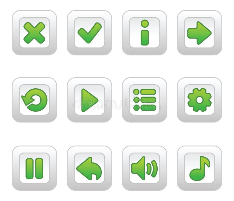 Green Game Icons Buttons Icons, Interface, Ui Stock Vector ... Green Game Icons Buttons Icons, Interface, Ui Stock Vector ...