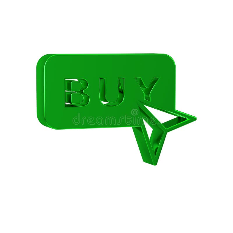 Green Buy Button Icon Isolated on Transparent Background. Stock ...