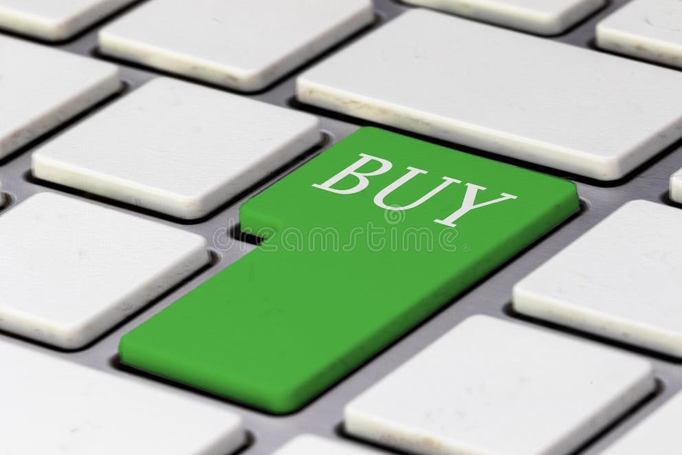 Green Buy Button on a Keyboard Stock Image - Image of keyboard, text ...