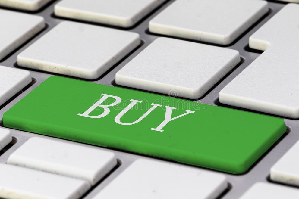 Green Buy Button on a Keyboard Stock Photo - Image of push, purchase ...