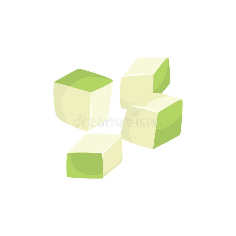 Green Cabbage Cubes Composition Stock Vector - Illustration of knife ...