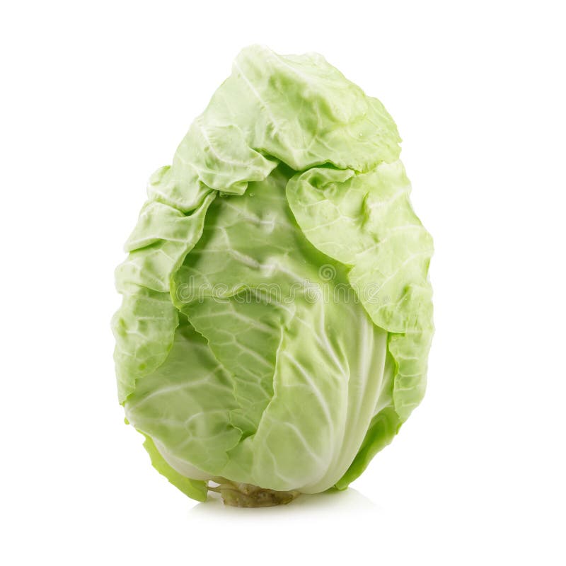 Green Cabbage Isolated on White Background. Stock Image - Image of ...