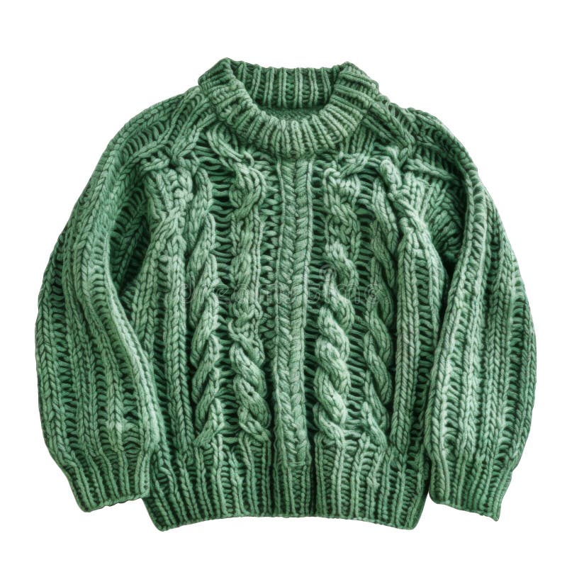 Green Cable Knit Wool Sweater Stock Photo - Illustration of warm ...
