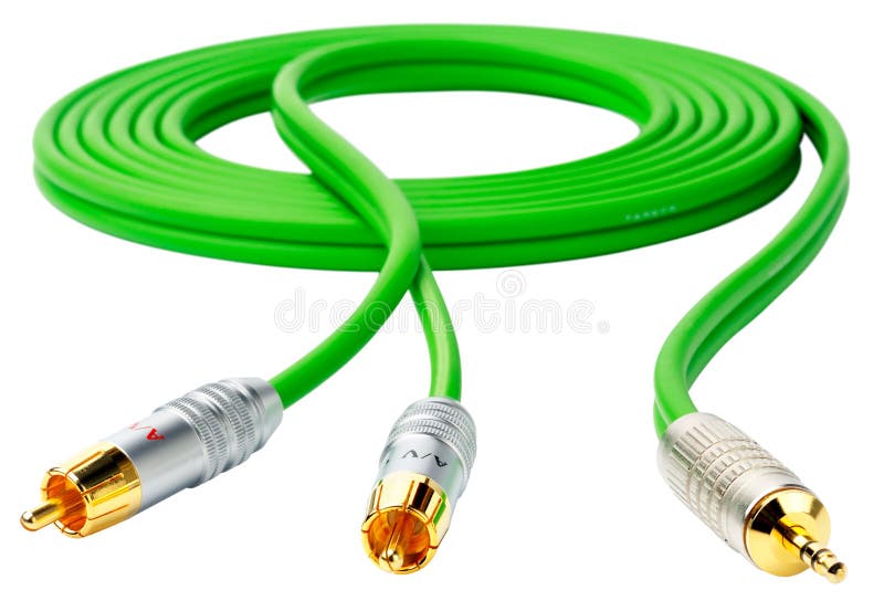 Green cable on white stock photo. Image of connector, equipment - 9622078